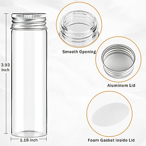 TUZAZO 12 PCS 50 ml / 1.7 oz Glass Spice Jars, Transparent Spice Containers with Aluminum Lids, Small Travel Seasoning Storage Bottles for Home Kitchen, Outdoor Camping, Gardening