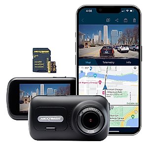 Nextbase 322GW Dash Cam and 32G Micro SD Card Bundle - Full 1080p/60fps HD Recording in Car Camera- 6 Lane Wide Front View- Wi-fi GPS Bluetooth- Parking Mode- Night Vision- Loop Records (Renewed)