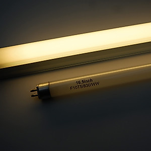 Konideke 16 Inches F10T5 Replacement Bulb Compatible Jasco T5 10 Watt Warm White 3000K F10T5/830 Fluorescent Tube for Counter and Cabinet Fixture 4 Count