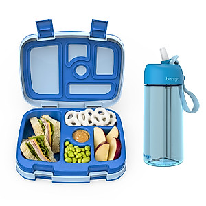Bentgo® Kids Lunch Box Kids Water Bottle - New & Improved 2023 (Blue)