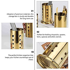 Homoyoyo Stainless Steel Cutlery Holder Chopsticks Holder Metal Spoon Knife Fork Sink Basket Utensil Caddy Storage Organizer Drying Stand for Home Kitchen