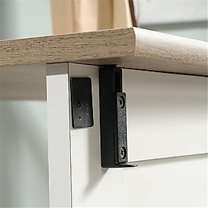 Pemberly Row Contemporary Engineered Wood Sewing Craft Table in Soft White