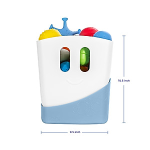 Ubbi Stand Up Bath Toy Storage Organizer, Bath Caddy with Removable Drying Rack Bin for Toddlers and Baby, Cloudy Blue