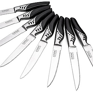 JXWING German High Carbon Stainless Steel Steak Knives, Premium 8-Piece Steak Knife Set