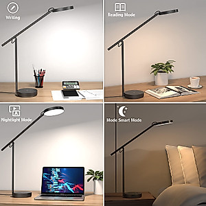 BEYONDOP LED Desk Lamp, Architect Desk Lamps for Home Office, Adjustable Swing Arm Table Lamp, Eye Caring Reading Lamp, Memory Desk Light Dimmable with 3 Color Modes & 9 Brightness Tall Task Light
