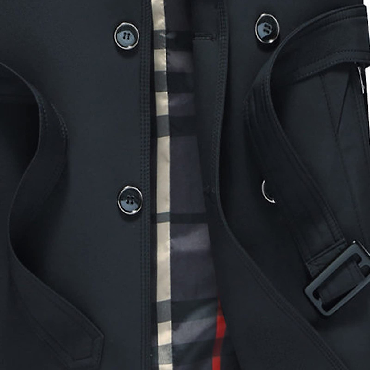 Maiyifu-GJ Men's Casual Double Breasted Trench Coat Casual Slim Windbreaker Jacket Winter Stylish Long Overcoat with Belt (Dark Blue,5X-Large)