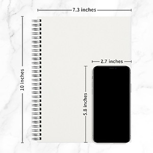 RETTACY Blank Journal Notebook, 2-Pack, B5 Blank Spiral Notebook with 160 Pages per Pack, Medium 7.6'' × 10'', 68 LB/100 GSM Thick Paper, Flexible Plastic Cover, for Sketching, Drawing