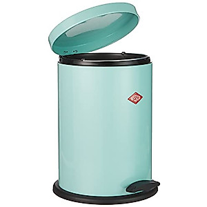 WESCO 116212-51 Pedal Trash Can, Mint, Size: Diameter 11.8 x Height 16.7 inches (30 x 42.5 cm), Pedal Bin 3.8 gal (13 L)