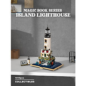 GOTIMON Island Lighthouse Tower Magic Book Building Block Sets,Model Building Kit Gift for Adults and Kids (1016 PCS)