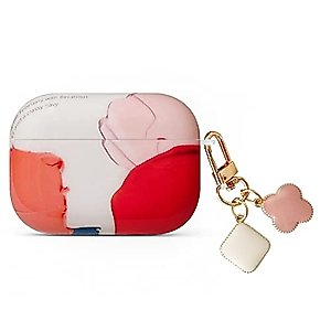 Compatible with airpods pro case Cover for Women with Keychain Fun for airpods case pro Cute red for Girls
