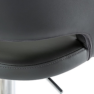 Vogue Furniture Direct Adjustable Bar Stool with Hollow Back and Arms, Modern PU Leather Swivel Barstool, Airlift Counter Height Bar Chair for Kitchen Dining Room (Grey)