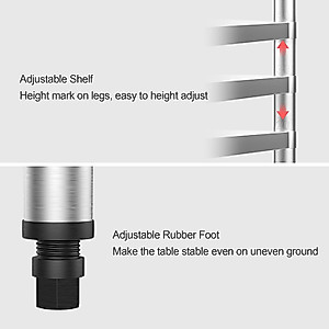 ROVSUN 24'' x 24'' Stainless Steel Table for Prep & Work,Commercial Worktables & Workstations, NSF Heavy Duty Metal Table with Adjustable UnderShelf for Kitchen Restaurant,Home,Hotel,Outdoor