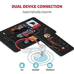 Xecessory Air Conduction Wireless Bluetooth Headphones, Open Ear Sport Headphones with Mic, Sweat Resistant Workout Headphones for Running Walking Hiking Climbing Driving Cycling (Red)