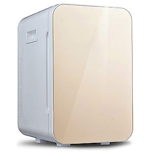 Car Freezer Warmer Mini Fridge ,20L Large Capacity Car Fridge, 220V 12V Car Home Dormitory Silent Mini Fridge, Can Be Used For Camping, Travel, Renting ( Color : Gold , Size : 33.9*27.8*39.5cm )