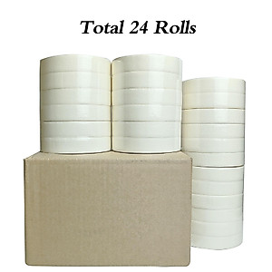 Lazybug studio Masking Tape 1 inch Wide, 24 Pack White Masking Tape, 1 inch x 55 Yards x 24 Rolls, 1320 Yards in Total