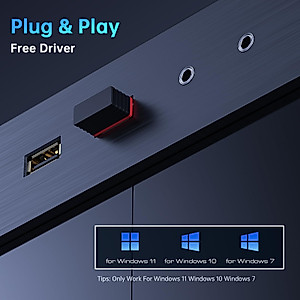 802.11ax Nano USB WiFi 6 Adapter for PC, EDUP 2.4G 300Mbps Wireless Mini USB WiFi-Adapter for Laptop Desktop PC, Travel Size Driver-Free USB WiFi Dongle, Support Windows 11/10/7