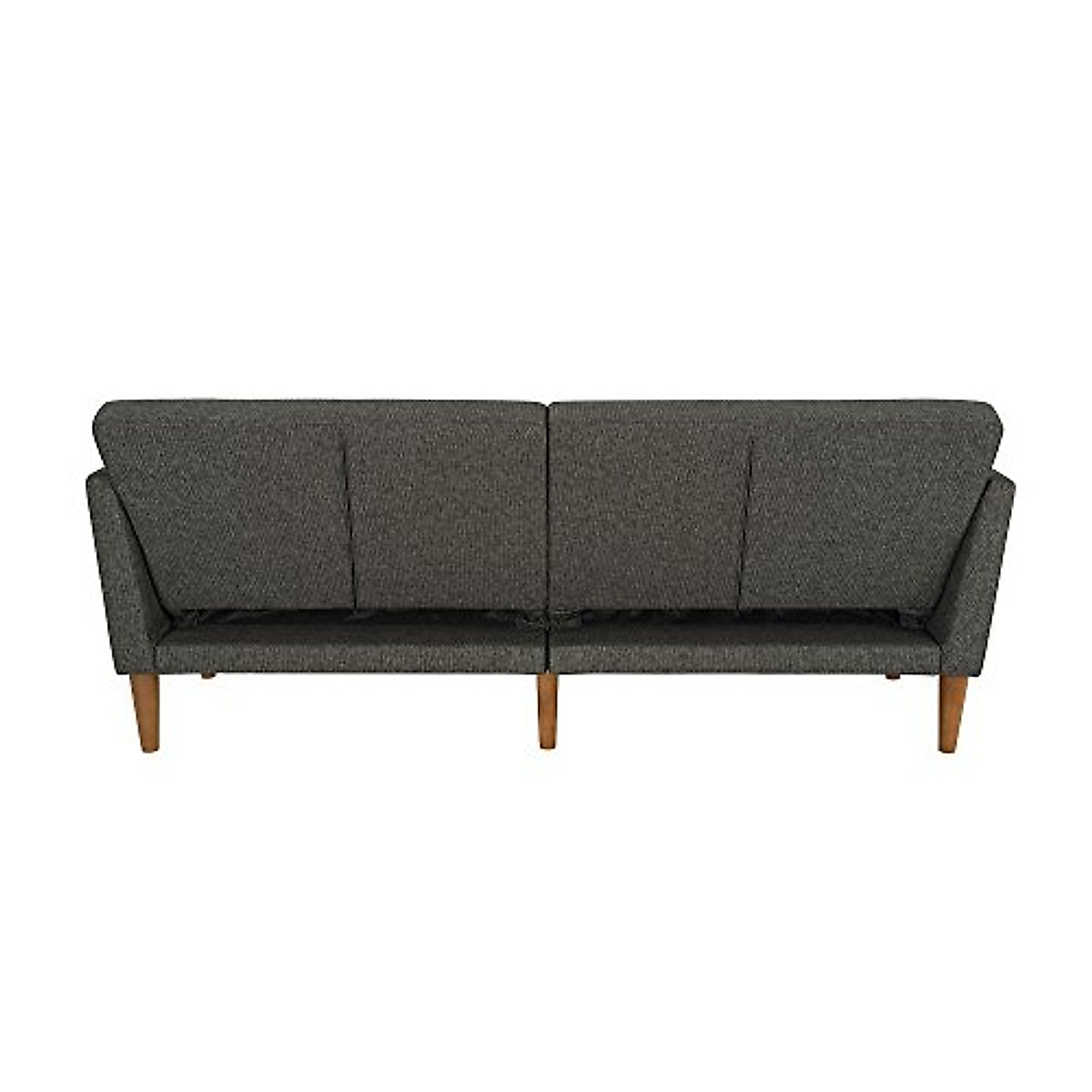 Novogratz Regal Futon with Tufted Linen Upholstery, Grey