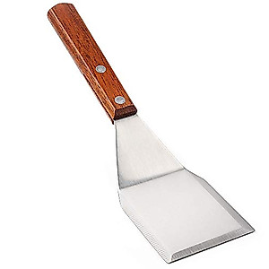 Homi styles Small Metal Spatula With Merbau Wooden Handle | Heavy Duty Stainless Steel Flipper With Beveled Edges | Small Spatula Portable Cooking Turner Cookie Brownie Spatula With A 2.5-Inch Blade