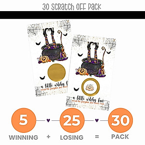 Witchy Fun Halloween Scratch Off Party Game Cards (30 Pack) Witch Scratchers Bridal Shower Halloween Reveal Lotto, Pumpkin Raffles Prize Drawings, Wedding Favors, Spooky Theme Activities for Adults