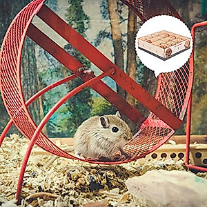Hemobllo Hamster Wooden House, Hamster Maze Tunnel Toy, Small Pet Animals Activity Gerbil Labyrinth Dwarf Hamster Play Toys Maze Tunnel Mice Wooden Funny Toy Hamster Tubes