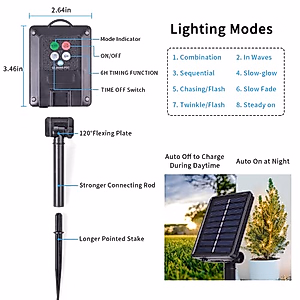 Blingstar Solar String Lights, 2 Pack Each 100 LED 8 Modes Solar Fairy Lights Outdoor Waterproof, Copper Wire Christmas Lights for Tree Garden Patio Yard Party Wedding Decoration (Warm White)