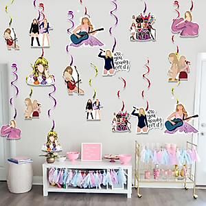 32PCS Singer Party Decorations Hanging Swirls Popular Singer Birthday Party Hanging Swirls Sets Singer Fans Music Party Decorations (32PCS)