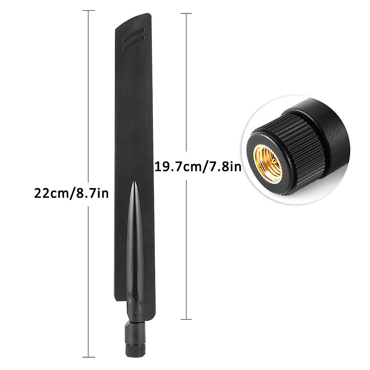 Eightwood 2.4GHz 5GHz WiFi Antenna Dual Band SMA Male Antenna (2-Pack) for Car Trailer Backup Cameras Wireless Security Cameras