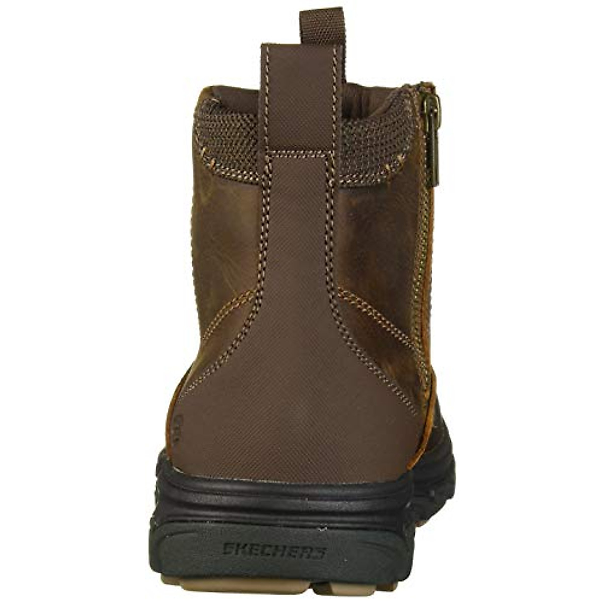 Skechers Mens Resment-korver Chelsea Side Zip Hiking Boot, Dark Brown, 6.5 Extra Wide US