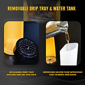 Single Serve Coffee Maker Compatible w/ dewalt 20V Max Battery, One-Button Operation & Auto Shut-off Coffee Machine for K-Cup & Ground, w/ 14.5OZ Reservoir for Home/Outdoor/RV (Battery NOT Included)