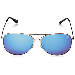 Berkley Diamond Sunglasses Silver/Smoke/Blue Mirror, Small/Medium