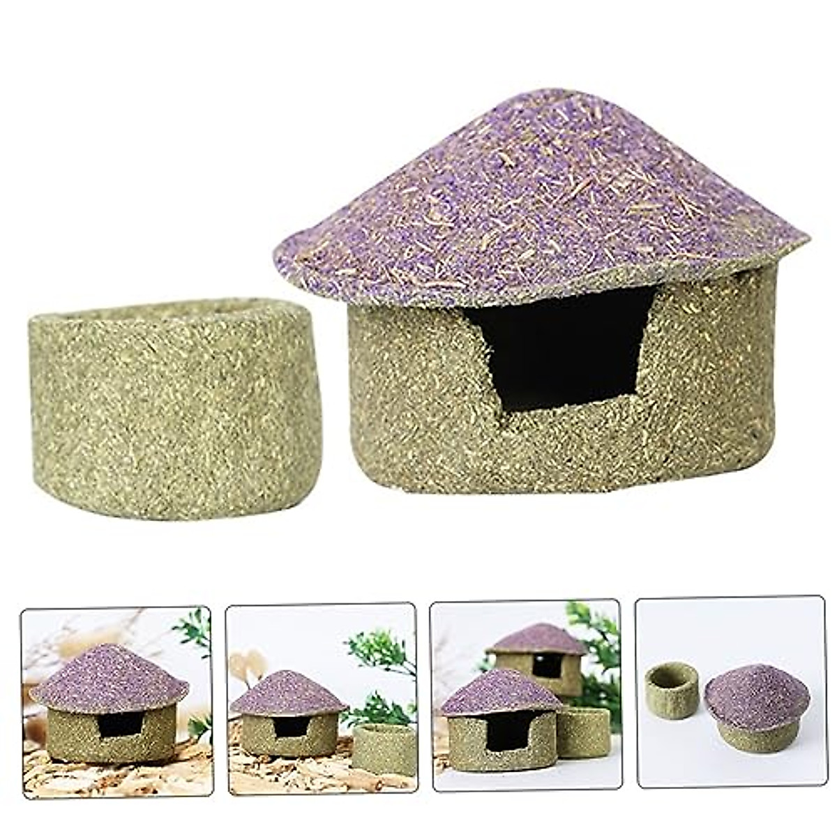 balacoo 1 Set Guinea Pig Accessories Toys Guinea Pig Treats Rat Supplies Chinchilla House Hedgehog Accessories Hideout for Small Animal Hedgehog Supplies Hamster pet House Timothy Grass