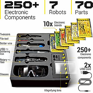 Geeek Club Robot Building Kit for Kids and Adults - Smart Nano Bots STEM Robotics Kits with Tools - Educational DIY Build Your Own Robot Set - Circuit Board Engineering Robotic Kid Science Toys