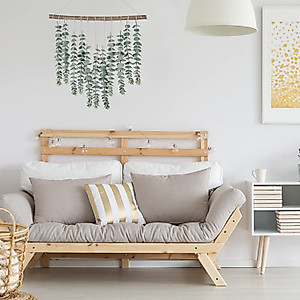 Sggvecsy 17.7‘’Eucalyptus Wall Hanging Artificial Eucalyptus Plant Fake Greenery Vine Boho Wall Decor for Apartment Bathroom Bedroom Kitchen Farmhouse Home Living Room Office Decorations