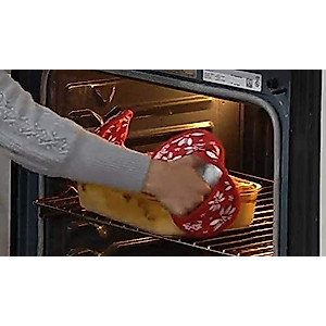 Temp-tations S/2 Mini Oven Mitts/Potholders, 7"x5", Terrycloth (Floral Lace Festive)