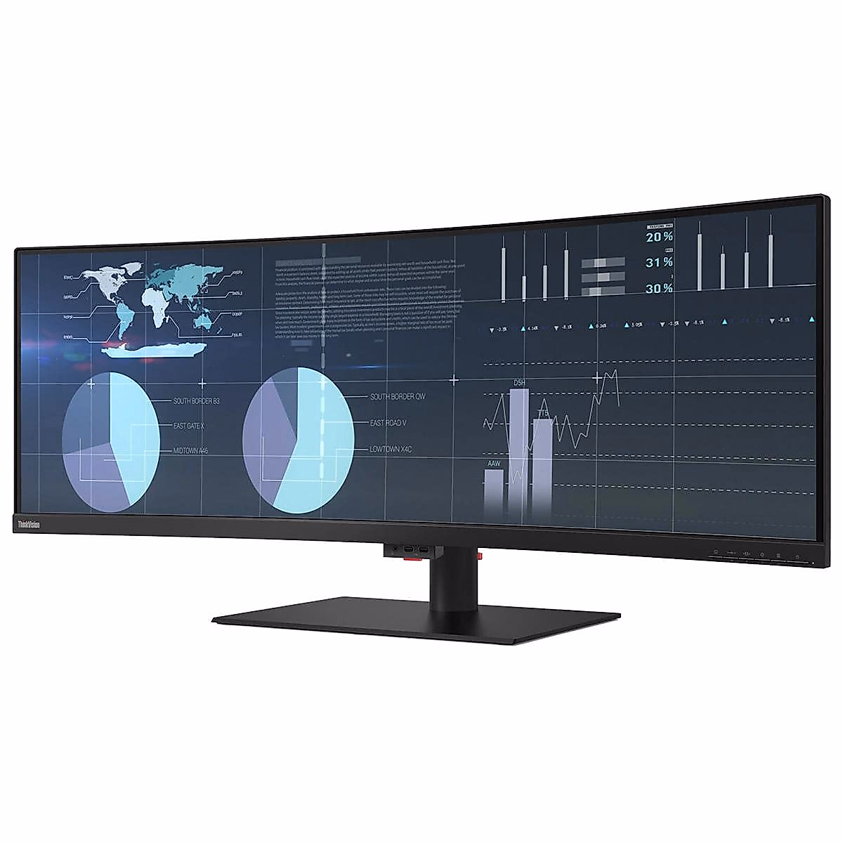 Lenovo - 61D5RAR1US ThinkVision P44w-10 43.4 WQUXGA WLED LCD Monitor - 32:10 - Raven Black - Vertical Alignment (VA) - 1.07 Billion Colors - 380 Nit Typical, 450 Nit Peak - 4 ms Extreme Mode