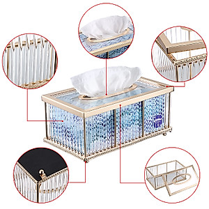 Sumnacon Rectangular Acrylic Tissue Box Cover - Stylish Facial Tissue Box Holder, Decorative Tissue Box for Bathroom Vanity Dresser Night Stand Table Countertop Desk Office Bar