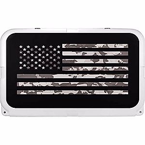 Skinit Decal Skin Compatible with YETI Tundra 45 Hard Cooler - Originally Designed Black and White Camo American Flag Design