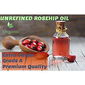 cocojojo Rosehip Oil for Face, Rose Oil for Face, Rose Hip Oil for Face, Rosehip Oil, Pure Unrefined Cold Pressed All Natural for Hair Skin Face Body Nails - 16 Oz