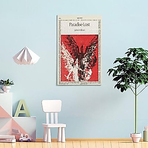MOJDI Book Cover Miltons Paradise Lost Poster from 1911 Epic Poetry Wall Art English Literature Poster For Canvas Painting Wall Art Poster for Bedroom Living Room Decor 20x30inch(50x75cm) Frame-style