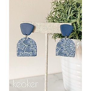 Keoker Boho Silk Screen Stencils for Polymer Clay, 3PCS Aztec Silk Screen for Polymer Clay, for Printing on Jewelry Clay Earrings Decoration, Each 6" X 3.8" (Boho)