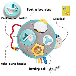 Liphontcta Mini Play Mat, Sensory Table, Tummy Time Toys for Babies,