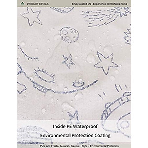 ONOEV Square Fabric storage box, decorative basket and finishing basket with handle are used for the storage of clothes, books and sundries (Blue Planet)