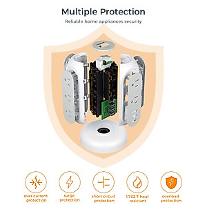 Flat Plug Power Strip Tower, TESSAN Ultra Thin Retractable Extension Cord 5 FT, Surge Protector 11 Outlets with 3 USB Charging Station, 1050J, Office Supplies, Desk Accessories, Dorm Essentials