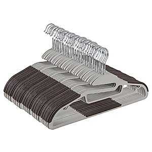 MANZOO Clothes Hanger Plastic Hangers 50 Pack Clothes Hangers Non Slip Coat Hanger Space Saving