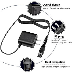 Frienda 15V Meridian Shaver Charger Replacement Cord Portable Adapter Charger for Electric Shaver