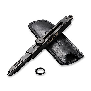 CIVIVI Tweezers Precision for Splinters, Retractable Tweezers with Leather Sheath for Men EDC Easy Keychain Carry, Tac-N-Tweeze Tweezers Designed By Bob Terzuola C19062B-A