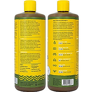 Alaffia Skin Care, Authentic African Black Soap, All in One Liquid Soap, Acne Face Wash, Moisturizing Body Wash, Shampoo, Shaving Soap, Shea Butter, Eucalyptus Tea Tree , 32 Fl Oz