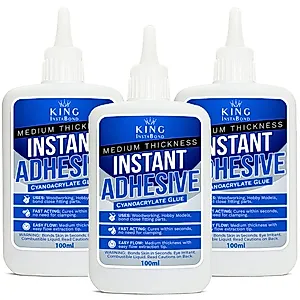 Cyanoacrylate Adhesive Super Glue - Medium Viscosity CA Glue for Wood, Plastic, DIY Crafts, Metal, etc. Cyanoacrylate Glue for Woodworking - 100ml - 3.5oz (3 Bottles)