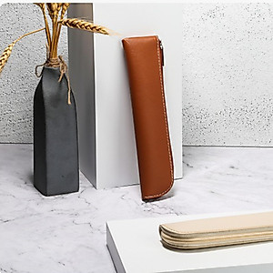 MetaProDAO Pencil Bag Pen Case Cosmetic Makeup Bag Pen Pencil Stationery Pouch Bag Case/PU Leather Small Pencil Pouch Students Stationery Pouch Zipper Bag for Pens, Pencils, Markers (grey)