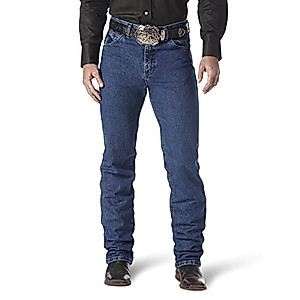 Wrangler Men's Premium Performance Cowboy Cut Slim Fit Jean, Dark Stone, 32W x 34L